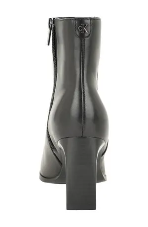 Calvin Klein Deven Leather Bootie - Black Leather