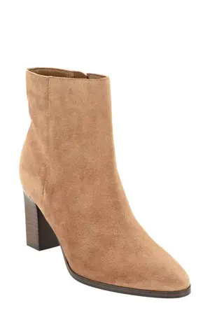 Calvin Klein Deven Block Heel Ankle Booties - Light Brown
