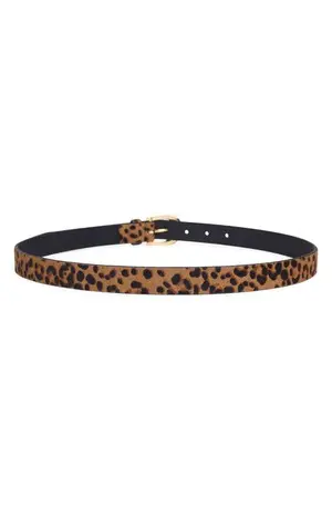 FAVORITE DAUGHTER Skinny Calf Hair Belt - Leopard