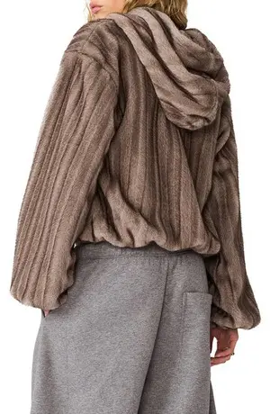 Steve Madden Mavis Faux Fur Jacket - Silver Grey