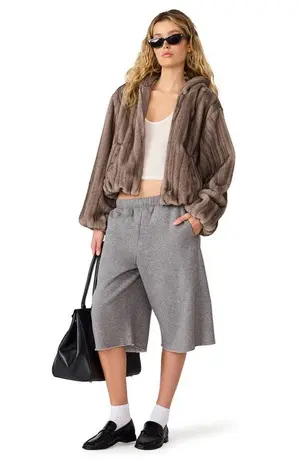 Steve Madden Mavis Faux Fur Jacket - Silver Grey