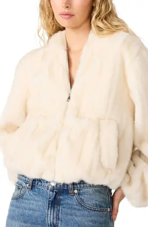 Steve Madden Mavis Faux Fur Jacket Snow White