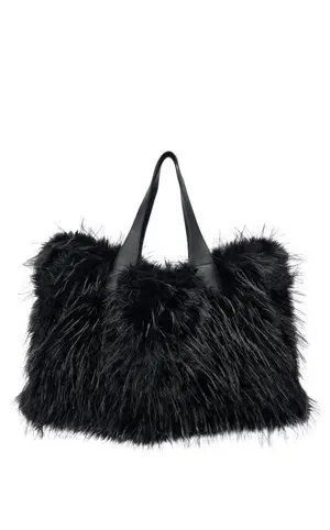 AZALEA WANG Confidante Faux Fur Handbag - Black