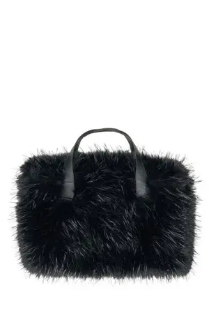 AZALEA WANG Confidante Faux Fur Handbag - Black