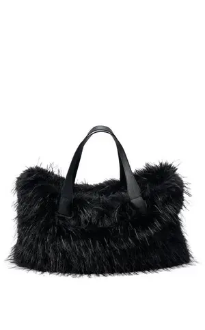 AZALEA WANG Confidante Faux Fur Handbag - Black