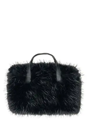 AZALEA WANG Confidante Faux Fur Handbag - Black