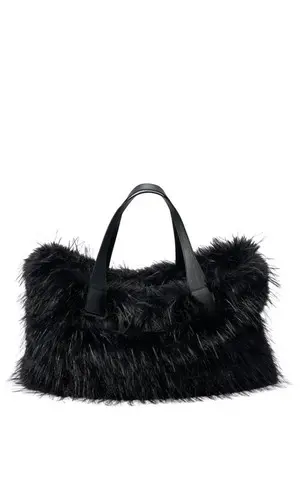 AZALEA WANG Confidante Faux Fur Handbag - Black