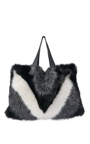 AZALEA WANG Confidante Faux Fur Handbag - Grey Multi