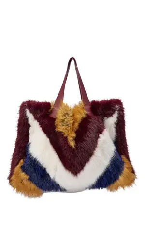 AZALEA WANG Confidante Faux Fur Handbag - Red Multi