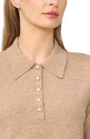 Ted Baker London Remy Short Sleeve Button Detail Sweater