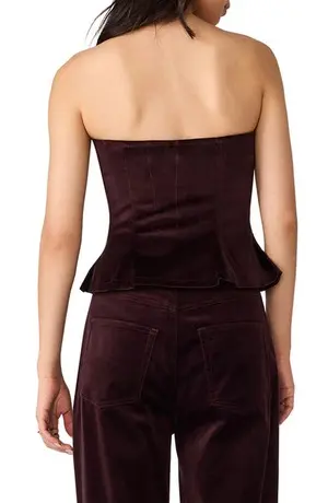 Steve Madden Dawnette Strapless Peplum Top