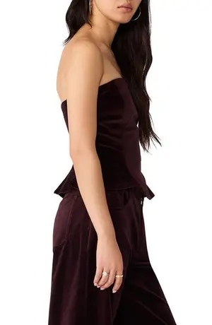 Steve Madden Dawnette Strapless Peplum Top