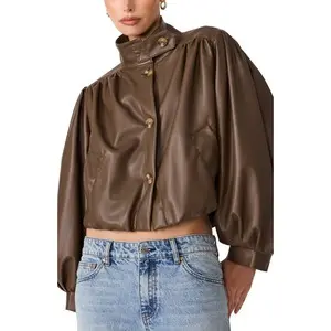 Steve Madden Deedee Faux Leather Bomber Jacket