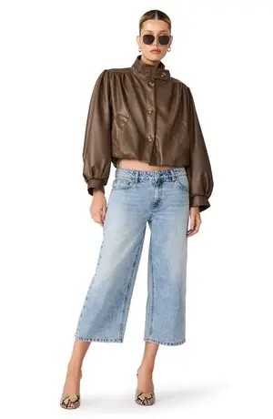 Steve Madden Deedee Faux Leather Bomber Jacket