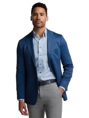 PAUL FREDRICK Cotton Blend Single Breasted Notch Lapel Knit Sport Coat