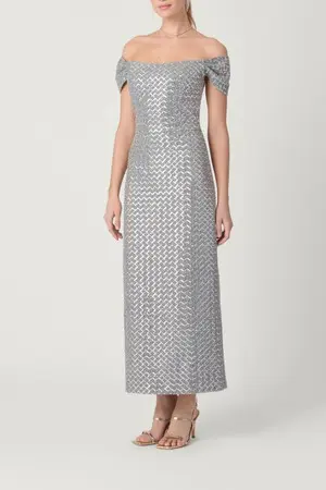 Shoshanna Sequin Embellished Wool Samantha Dress