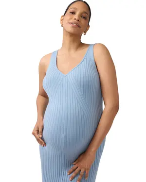 Ingrid & Isabel® Sleeveless Rib Sweater Maternity Nursing Midi Dress