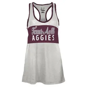 PRESSBOX Texas A&m Aggies Racerback Burnout Tank Top