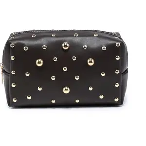 URBAN ESSENTIALS Stud Society Cosmetic & Travel Organizer Pouch - Espresso