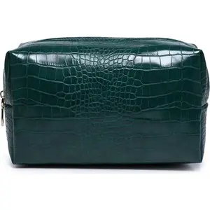 URBAN ESSENTIALS Croc Chic Cosmetic & Travel Organizer Pouch Emerald