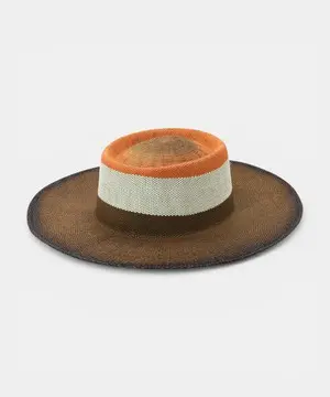 PETER GRIMM Voyage Wide Brim Straw Hat - Brown