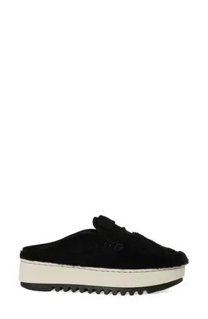 Aquatalia Amata Genuine Shearling Mule - Black/shearling