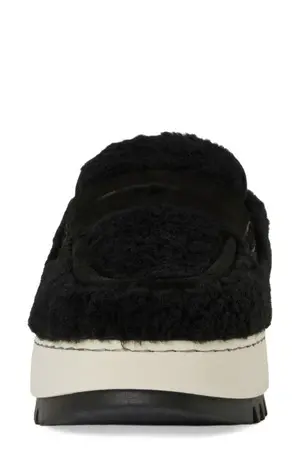 Aquatalia Amata Genuine Shearling Mule - Black/shearling
