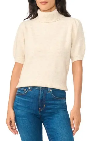 CECE DUPRAZ Turtleneck Short Sleeve Sweater - Malted