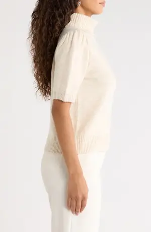CECE DUPRAZ Turtleneck Short Sleeve Sweater - Malted