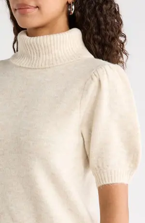 CECE DUPRAZ Turtleneck Short Sleeve Sweater - Malted