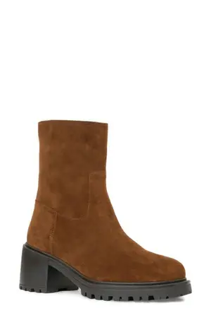 Aquatalia Danni Waterproof Platform Bootie - Brandy Suede