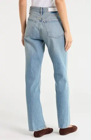 RE/DONE Pipe Distressed High Waist Jeans