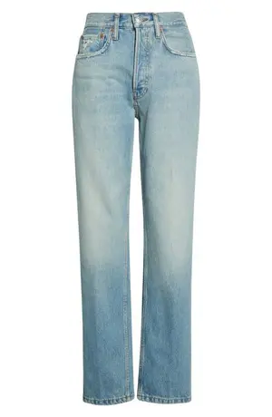 RE/DONE Pipe Distressed High Waist Jeans