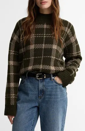 Barbour Delilah Knitted Mock Neck Sweater - Olive Multi
