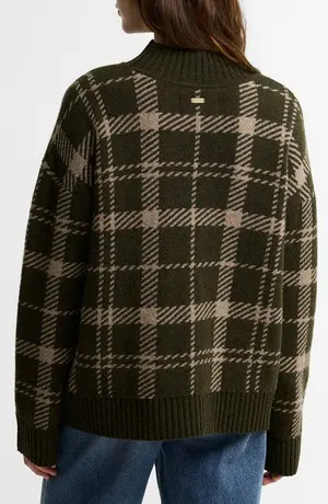 Barbour Delilah Knitted Mock Neck Sweater - Olive Multi