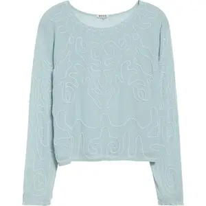 BODE Cirrus Beaded Silk Georgette Top - Blue
