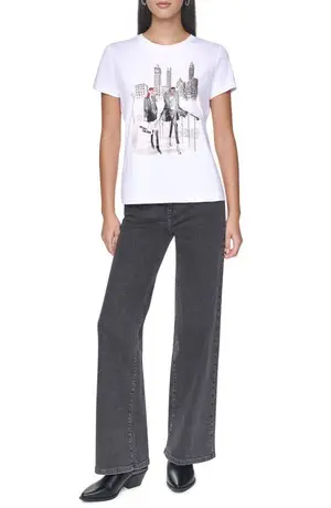 Dkny Central Park Steps Graphic T-shirt - White