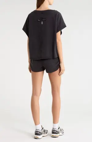 Free People Hot Shot Knit Top And Shorts Set - Black