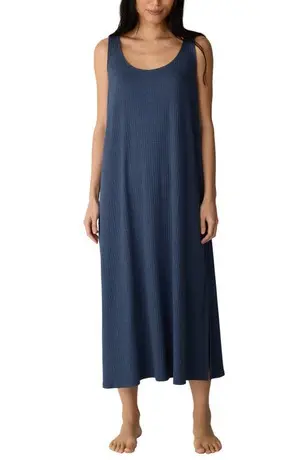 Eileen Fisher Organic Cotton Ribbed Maxi Dress - Blueberry