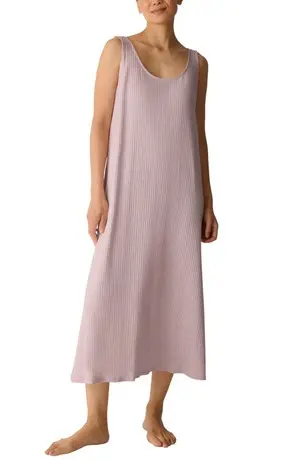 Eileen Fisher Organic Cotton Scoop Neck Maxi Dress - Pearlescent