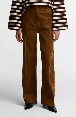 Barbour Emmy Wide Leg Corduroy Trousers - Tan