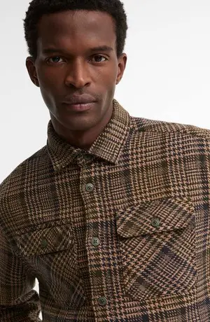 Barbour Millom Relaxed Houndstooth Shirt - Olive