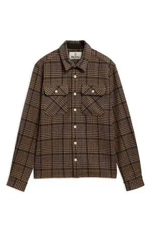 Barbour Millom Relaxed Houndstooth Shirt - Olive