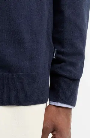 Barbour Millwood Fair Isle Half Zip Sweater - Navy