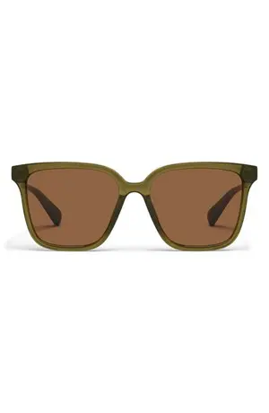 Quay Try Me 55mm Square Frame Sunglasses - Olive/brown