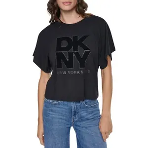 Dkny Dolman Sleeve Logo T-shirt Black