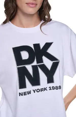 Dkny Dolman Sleeve Logo T-shirt - White