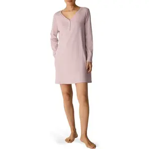 Eileen Fisher V-neck Henley Nightgown Pearlescent