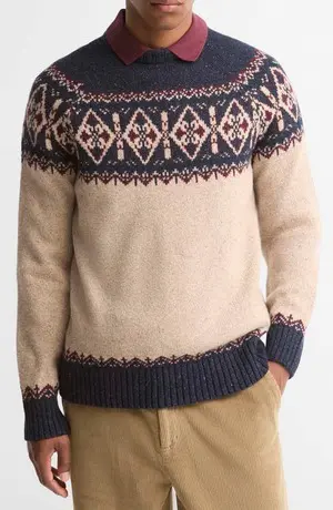 Barbour Tisbury Fair Isle Crewneck Sweater - Navy
