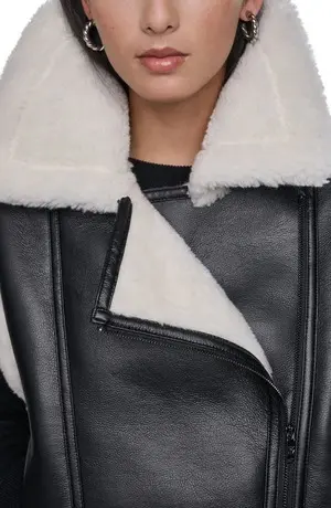 Dkny Patchwork Faux Fur Long Vest - Black/ivy
